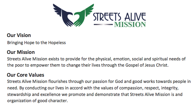 Mission Information Sheet for Volunteers | Streets Alive Mission